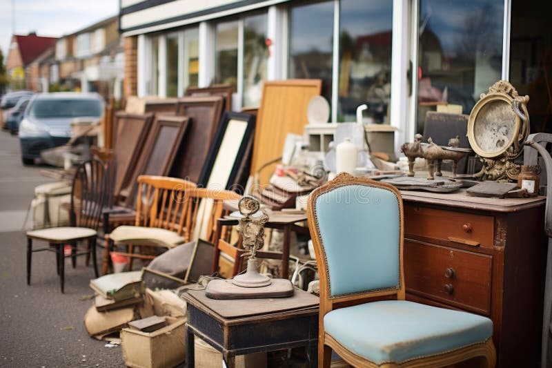 Old Items Being Repurposed for Charity Shop Stock Photo - Image of shop ...