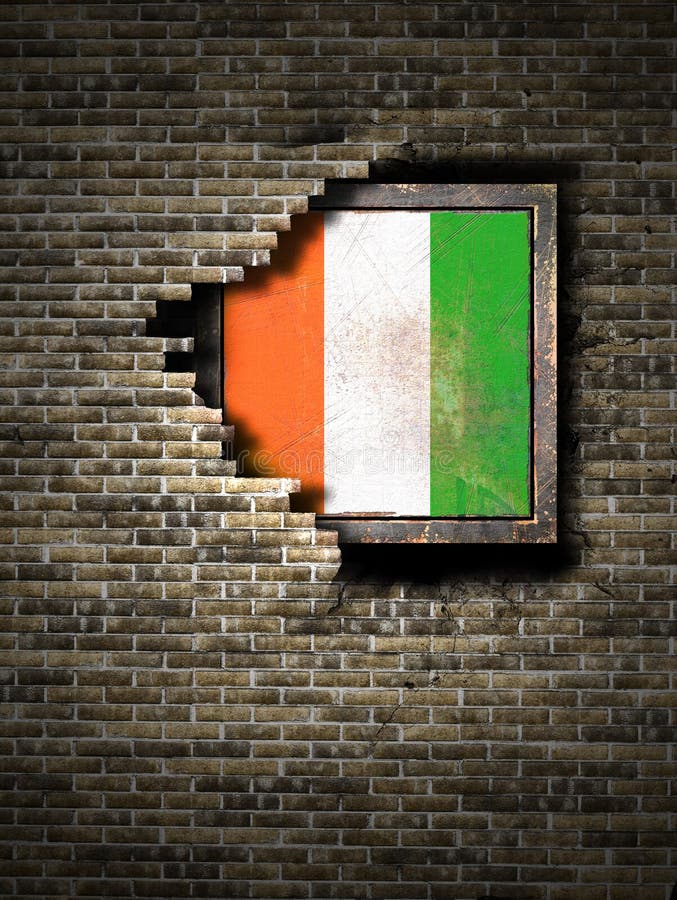 Old Ivory Coast Flag in Brick Wall Stock Illustration - Illustration of ...