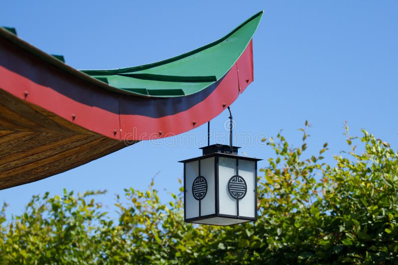 Old Japanese lamp and tree stock photo. Image of branches - 28262516