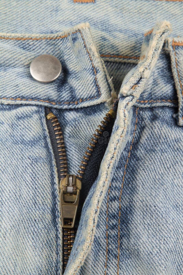 Old jeans zipper open stock photo. Image of style, canvas - 65134368