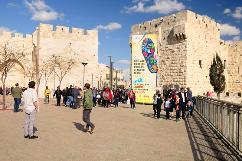 Old Jerusalem. editorial photography. Image of embrasure - 51356522