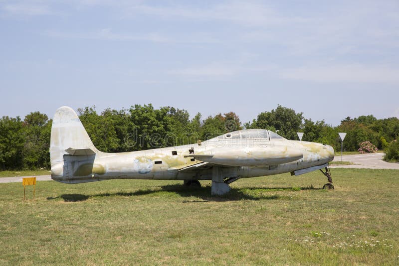 Old airplane on the field stock photo. Image of tail - 250008686