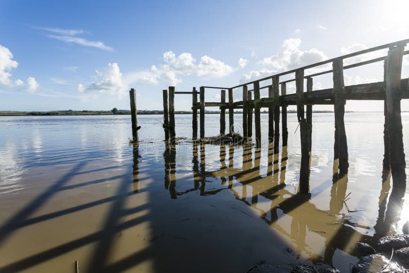 Old Jetty stock image. Image of peir, repair, river, pilings - 41643113