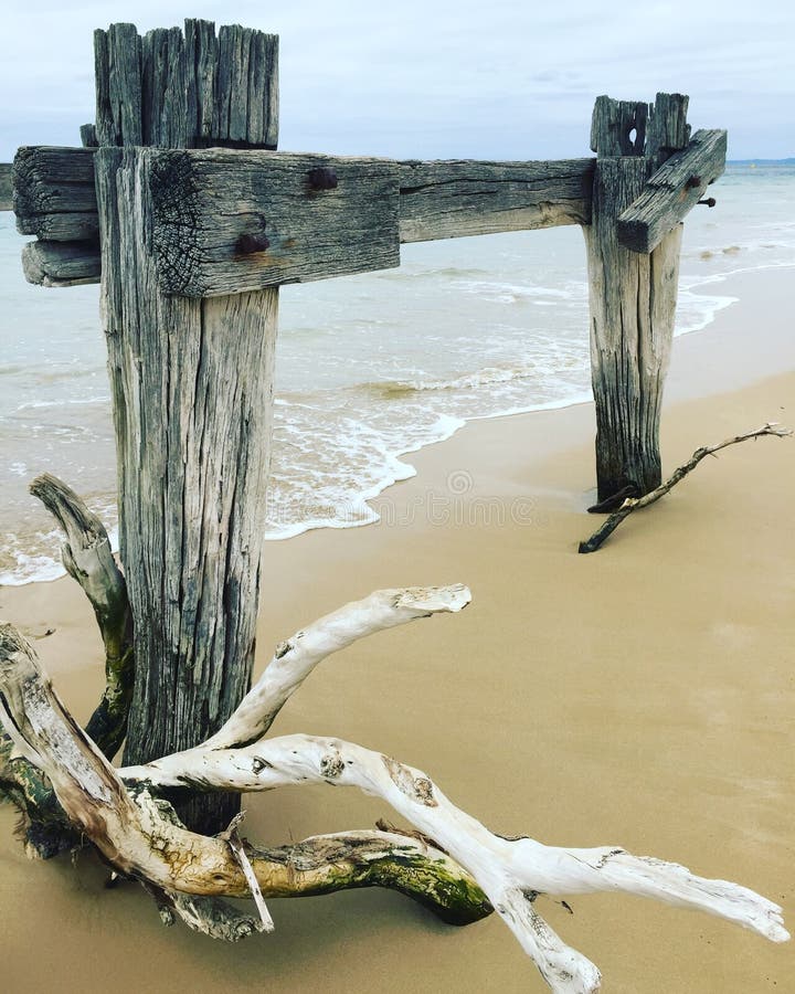 Old jetty stock image. Image of jetty, drift, beach, eroding - 70111537