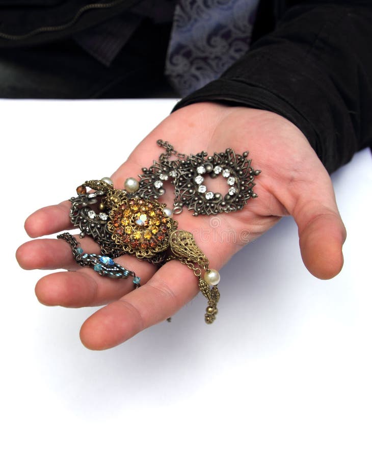 Old jewel stock photo. Image of hand, retro, jewels, metal - 21812940
