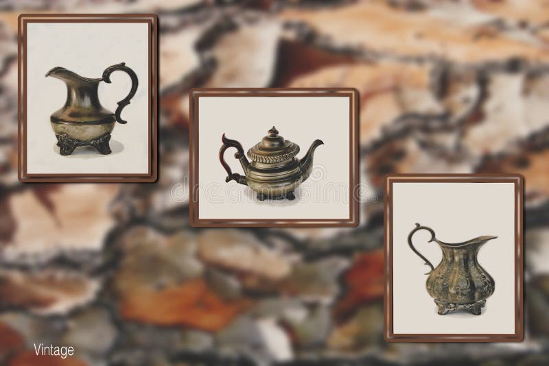 Old jugs and Tea Pot stock image. Image of bronze, kitchenware - 170478993