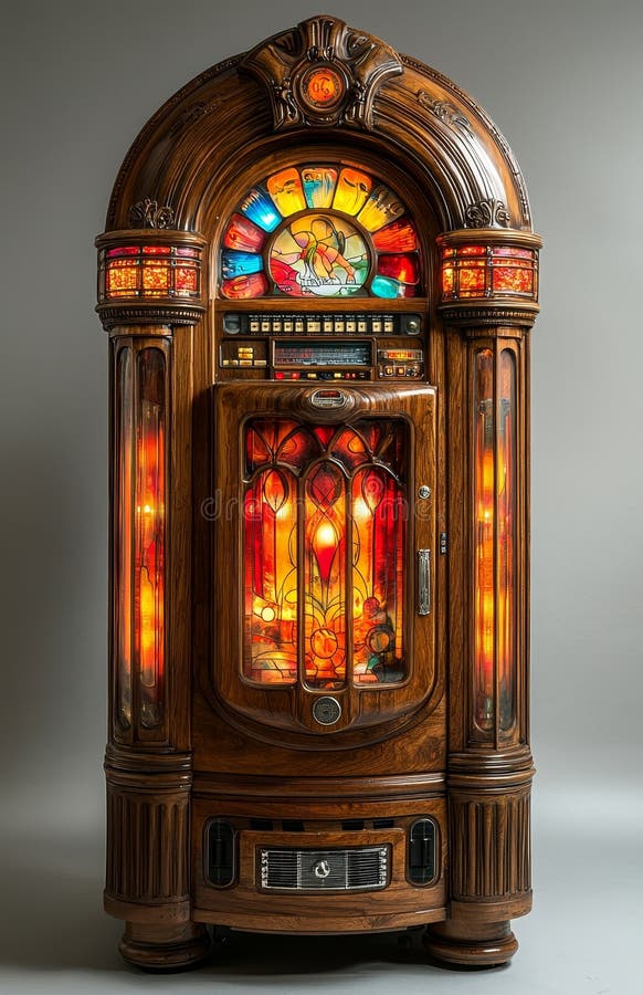 Old Jukebox Music Player Shown Alone Against a White Background Stock ...