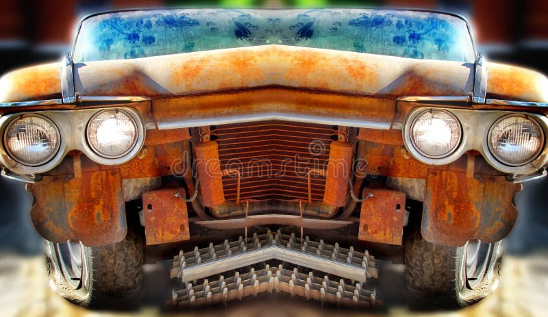 Old Junk Car with Different Effects. Stock Photo - Image of garbage ...