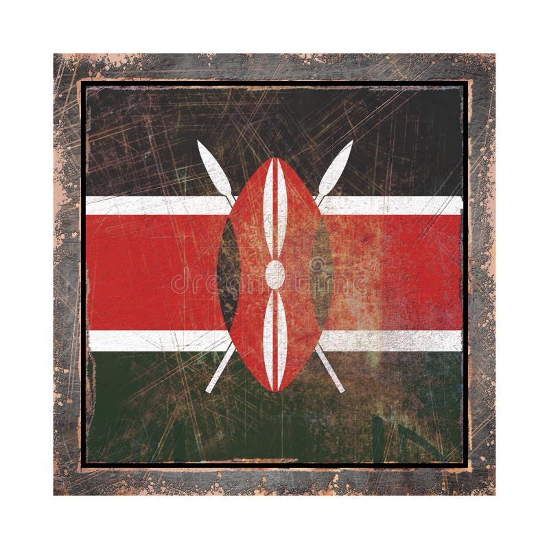 Old Kenya flag stock illustration. Illustration of insignia - 109448868