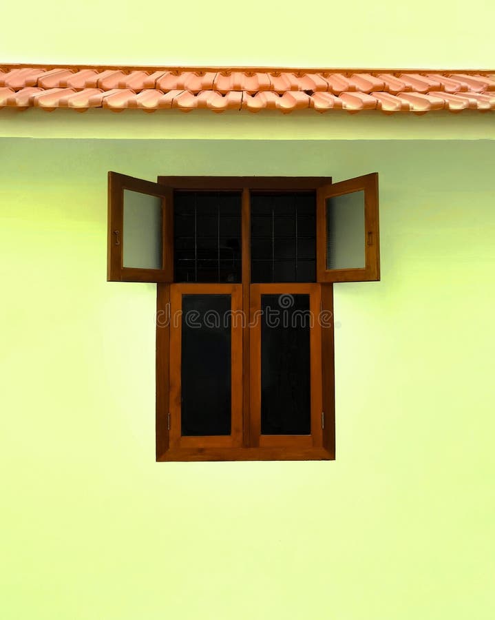 Old Kerala Style Wooden Window on the Wall Stock Image - Image of style ...