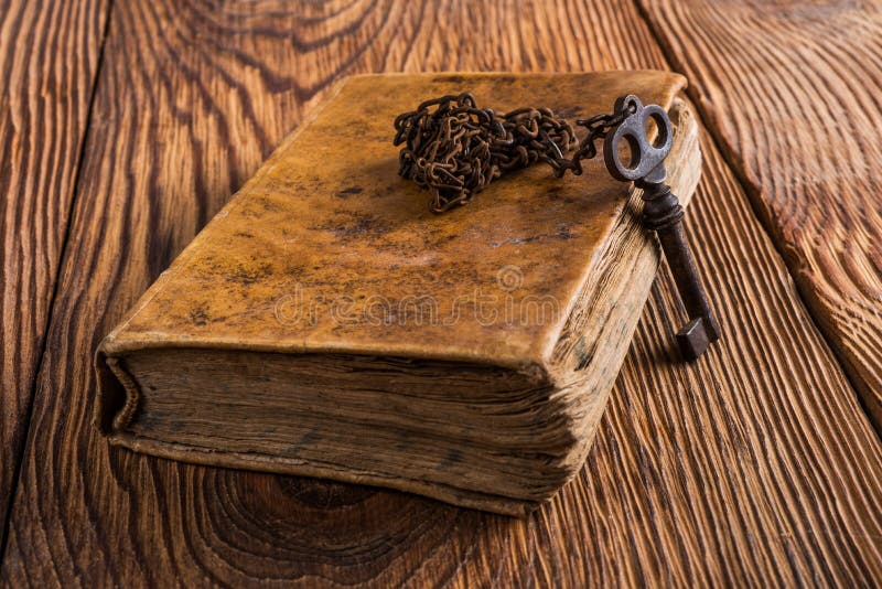 Old key with book stock photo. Image of cover, safe, lock - 60323754