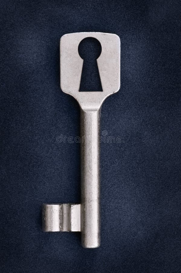Old Key on a Dark Blue Background with Unusual Key Stock Image - Image ...