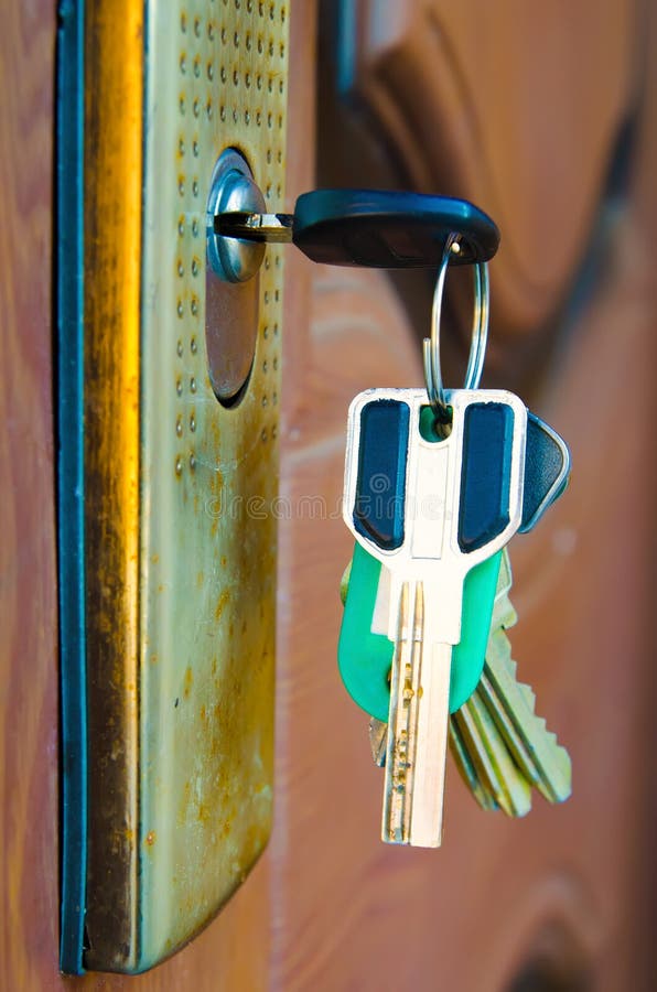 Key in keyhole stock photo. Image of hole, security - 122169262