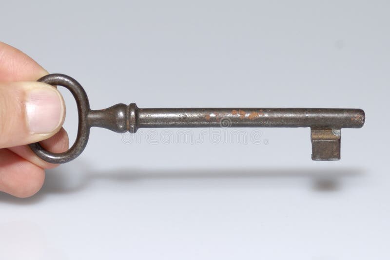 Old key in hand stock image. Image of retro, access, living - 7923429