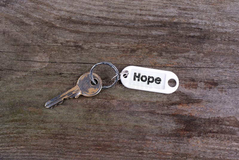 Old Key with Hope Text. Wooden Texture Background Stock Photo - Image ...