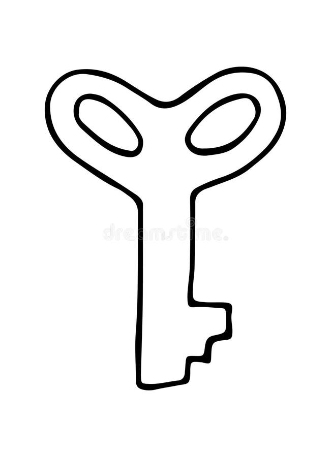 Old Key House. Old Key Silhouette Antique Lock. Vector Illustration ...