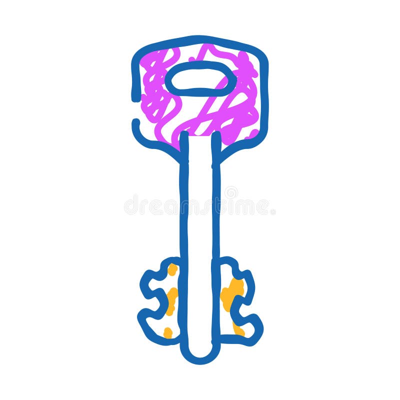 Old Key Icon Doodle Illustration Stock Vector - Illustration of style ...