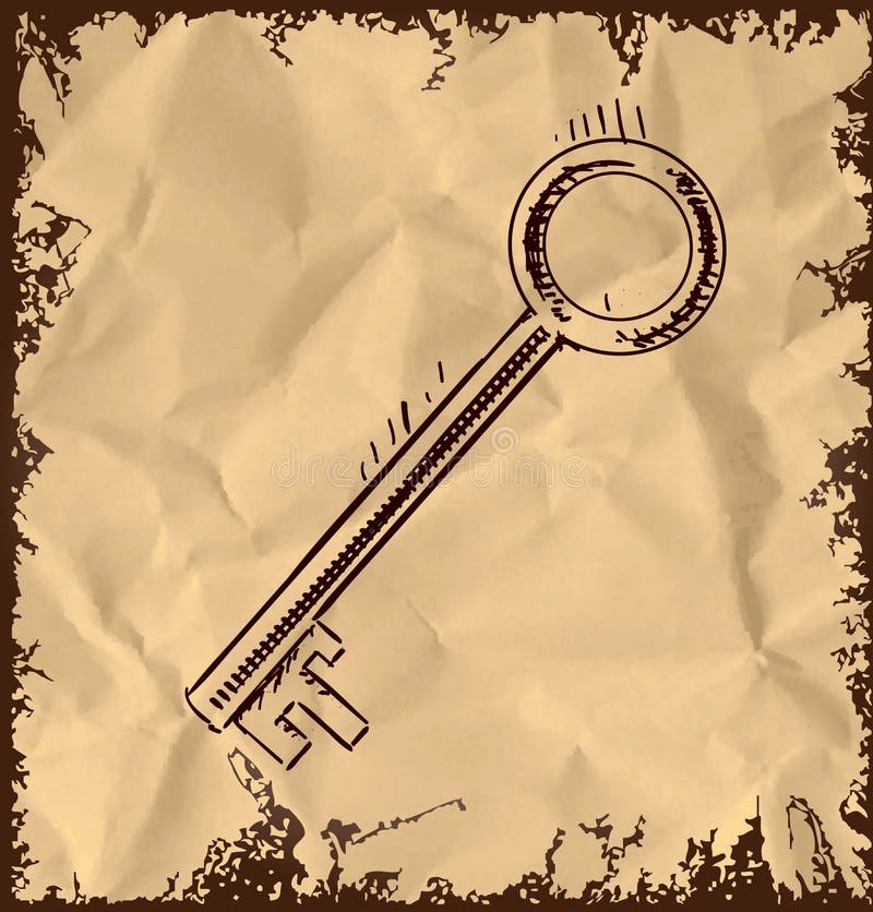 Old key stock vector. Illustration of obsolete, vintage - 33171628