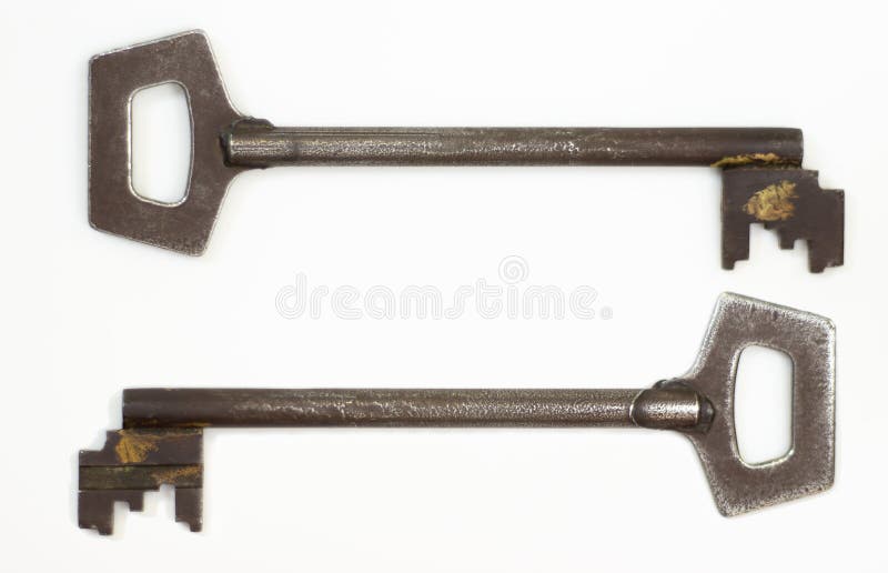 Old Key Isolated. Keys on Table. Ancient Keys, Used for Long Time ...