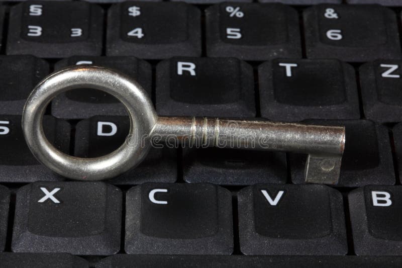 Old key on a keyboard stock image. Image of symbol, internet - 65319217