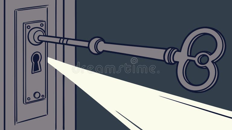 Old Key in Keyhole, Unlocking Secrets. Vector Design Generative AI ...