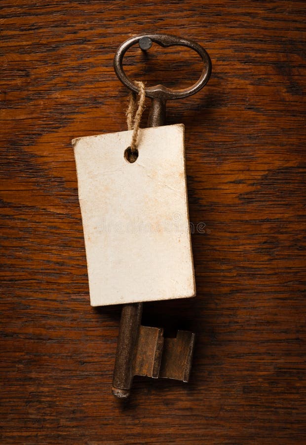 Old Key with Label stock image. Image of attached, copy - 29022975