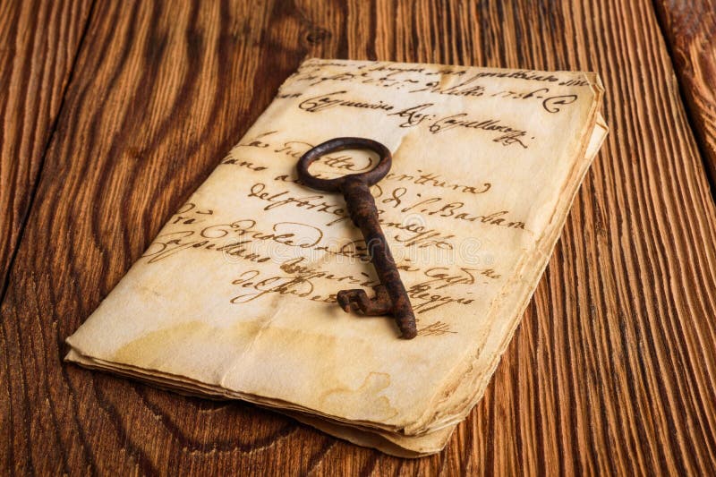 Old key on letter stock photo. Image of business, background - 64568736