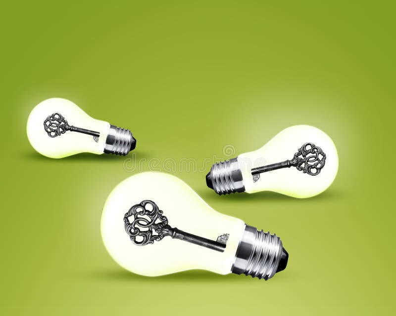 Old key in light bulb stock photo. Image of gold, lock - 24706712