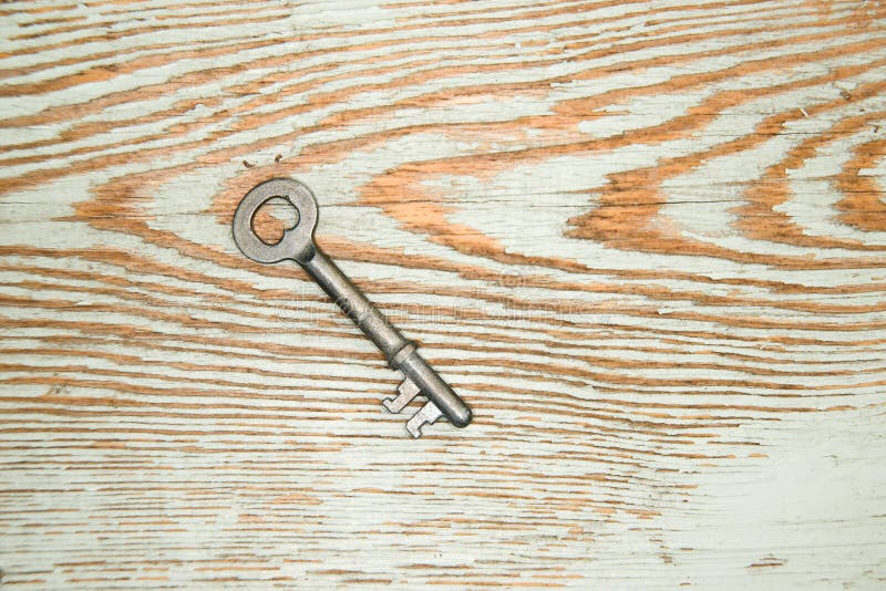 Old Key from the Lock on a Wooden Texture Stock Photo - Image of hasp ...