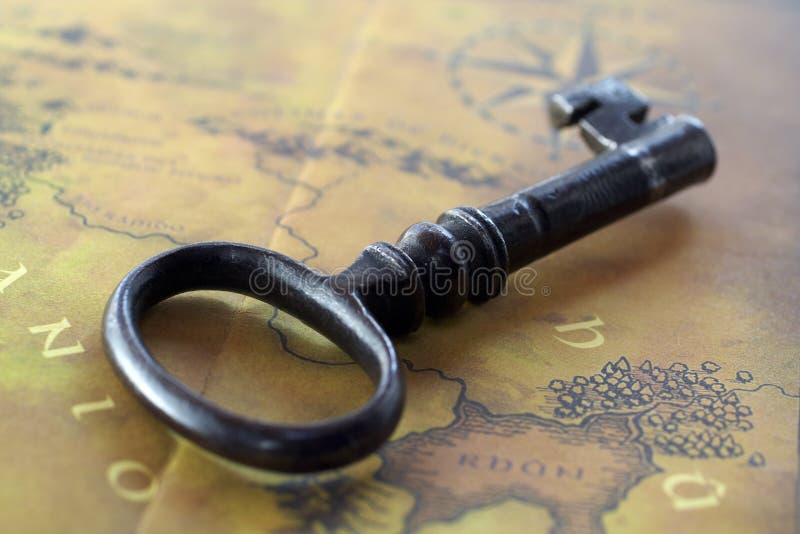 Old key with map stock image. Image of grunge, security - 589795