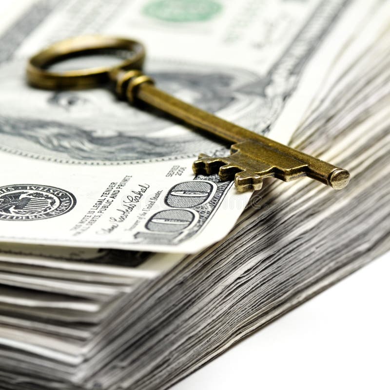 Old Key on Money stock photo. Image of golden, metal - 40177052