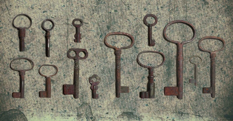 Old Key on the Old Textured Paper with Natural Patterns Stock ...