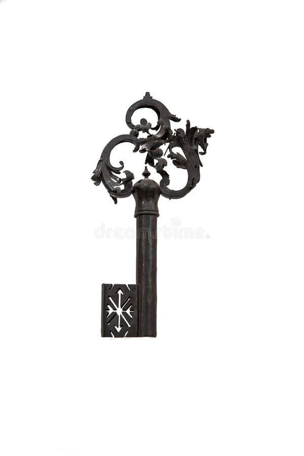 Old Fashioned Big Black Key Stock Image - Image of metal, object: 30765647