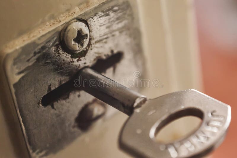 Old Key Unlocking or Locking a Door, Security and Privacy Concept Stock ...