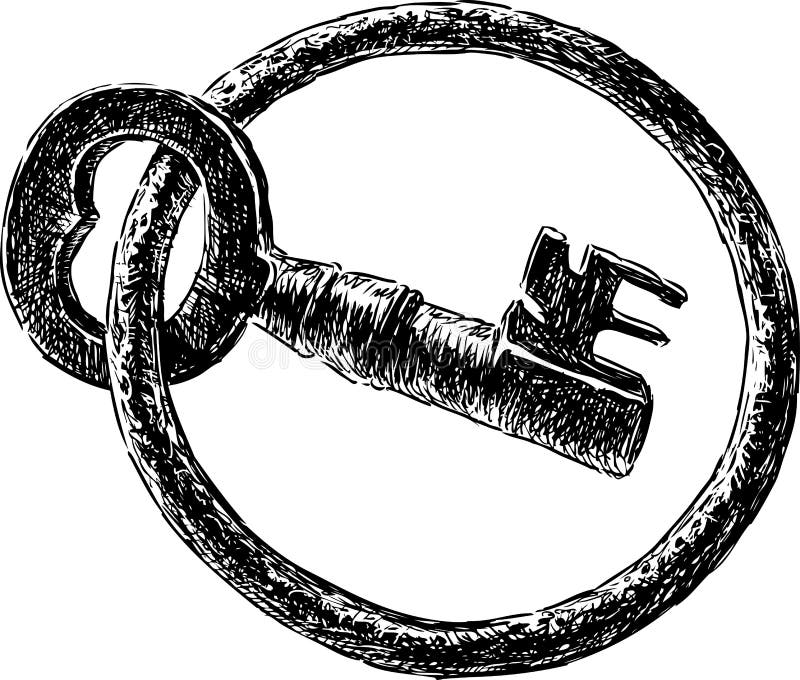 Old key stock vector. Illustration of drawn, ancient - 33847049