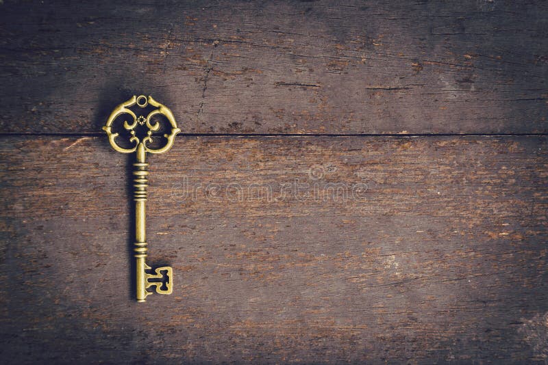 Old Key Vintage on Wooden with Space Stock Photo - Image of brown, lock ...