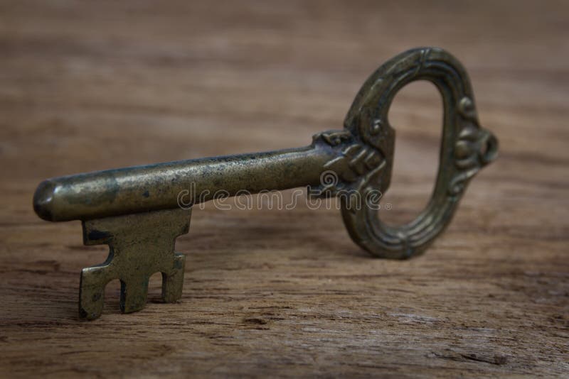 Old key on wood stock image. Image of concept, macro - 41196767