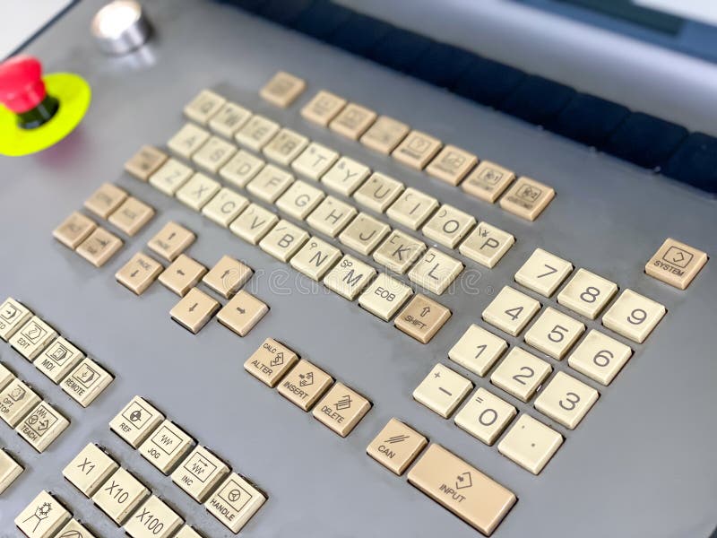 Old Keyboard of CNC Machine Controller Stock Image - Image of knob ...