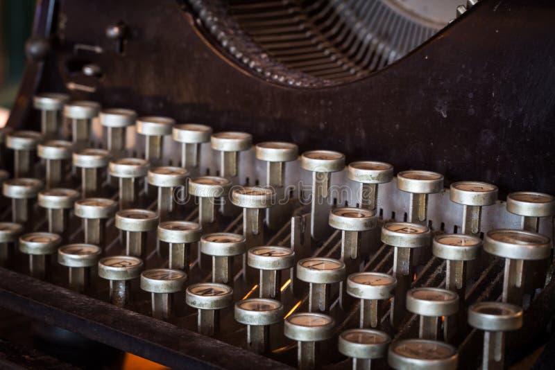 Old Keyboard of Vintage Typewriter Stock Image - Image of antique ...