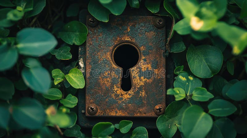 Old Keyhole Surrounded Green Leaves Stock Photos - Free & Royalty-Free ...
