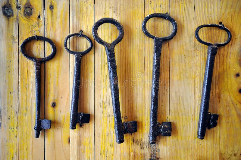 Old keys stock image. Image of metal, wall, close, wood - 16687073