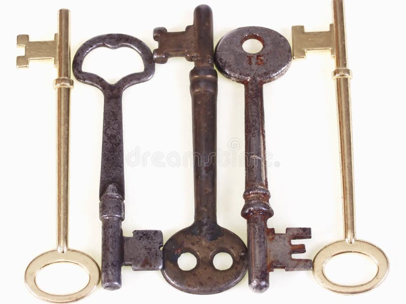 Vintage Keys Inside Old Treasure Chest Stock Photo - Image of close ...