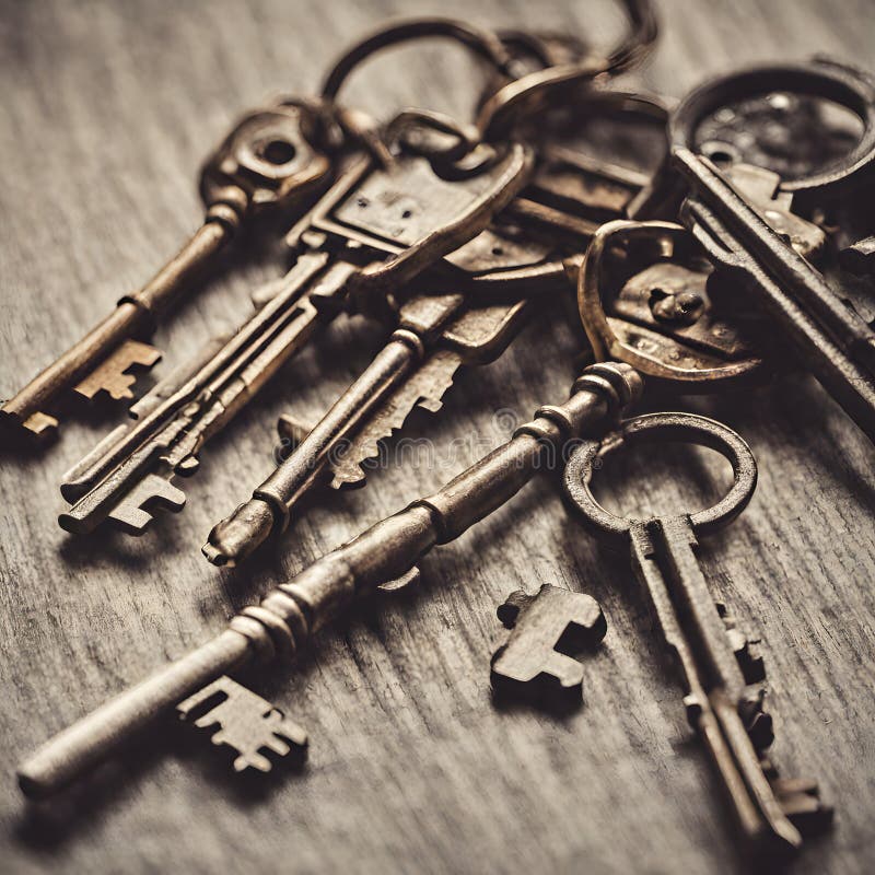 Old Keys with Beard, AI-generatet Stock Illustration - Illustration of ...