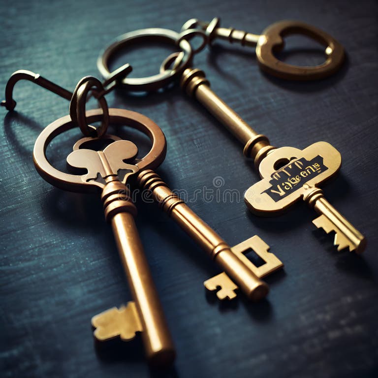 Old Keys with Beard, AI-generatet Stock Illustration - Illustration of ...