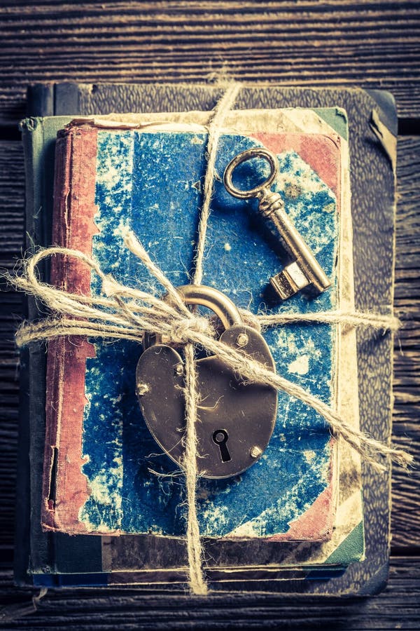 Old Keys and Books on Old Wooden Table Stock Photo - Image of security ...