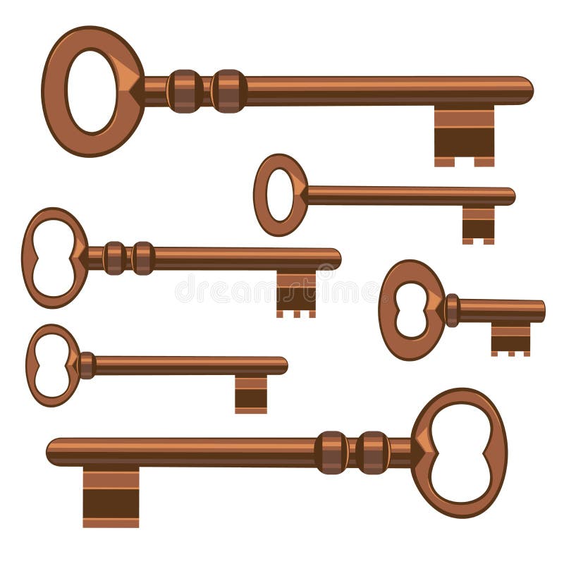 Old keys. Illustration stock vector. Illustration of secret - 49644012
