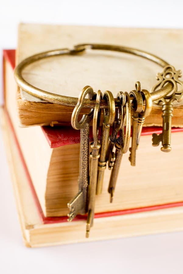 Old keys on old book stock image. Image of education - 38648829
