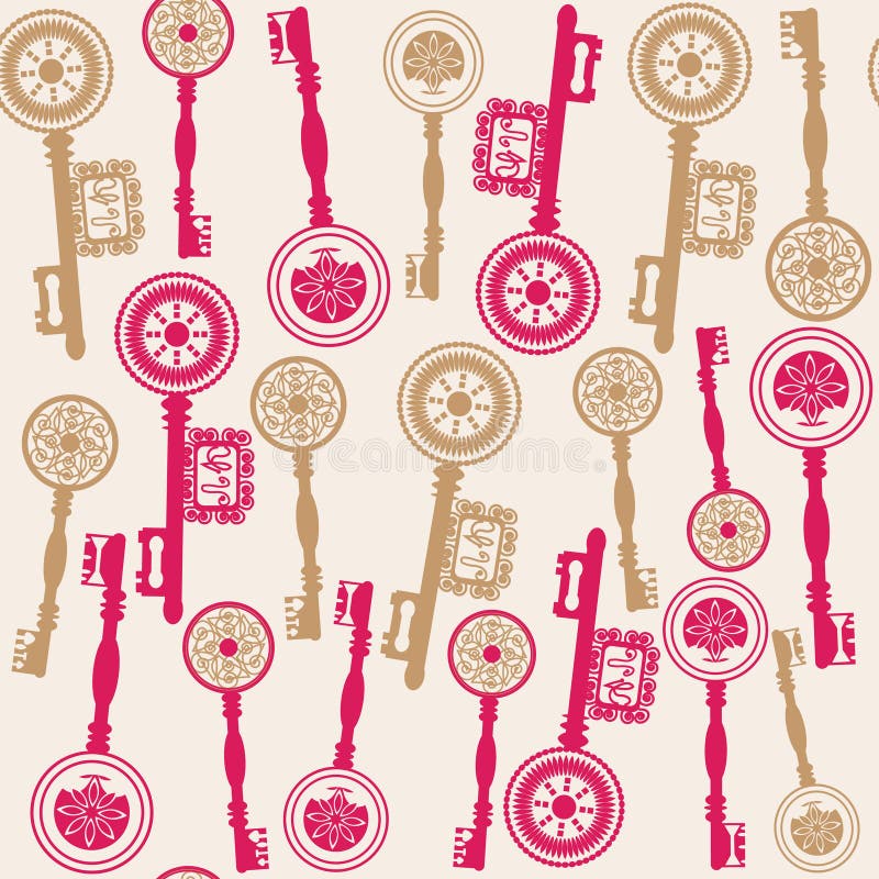 Old Keys Seamless Pattern and Seamless Pattern in Swatch Menu, V Stock ...