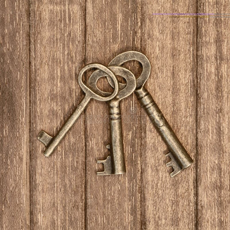 Old Brass Keys stock photo. Image of metal, wood, nails - 7785720