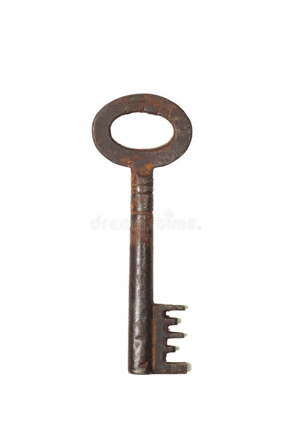 Old Keys of Various Models and Colors, Chrome, Gold, Rusty on White ...